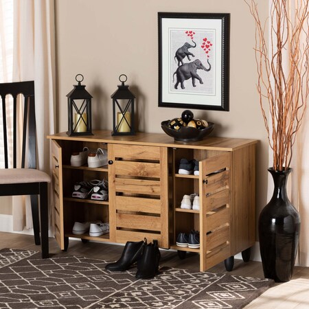 Baxton studio shoe cabinet with 3 doors store